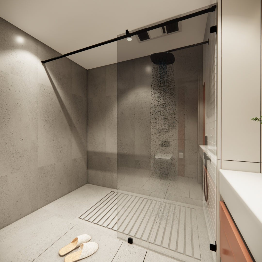 stylish Partial Black Matte Plain Shower Enclosures – BathStory
