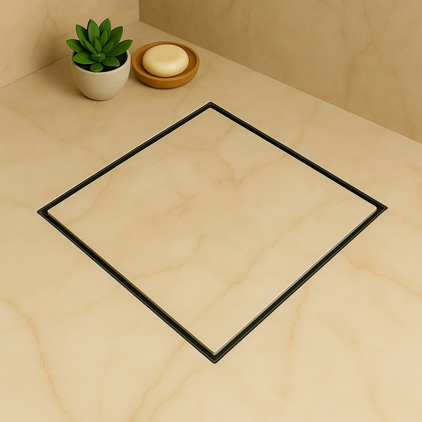 Tile Insert Floor Drain 6x6 with Cockroach Trap | Invisible SS304 Drain ...