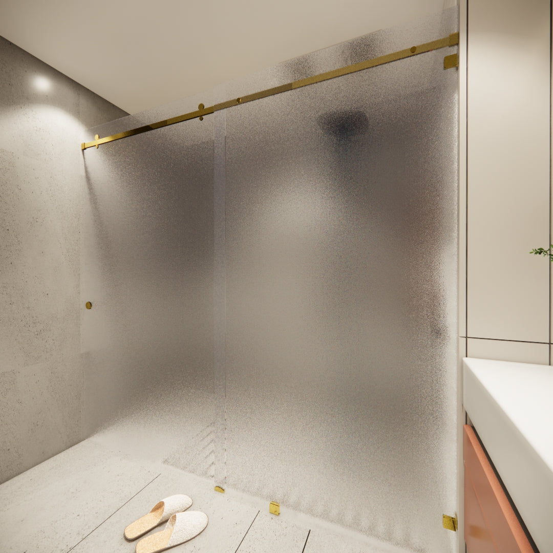 Sliding Gold Frosted Shower Enclosures - Opulent Design – BathStory