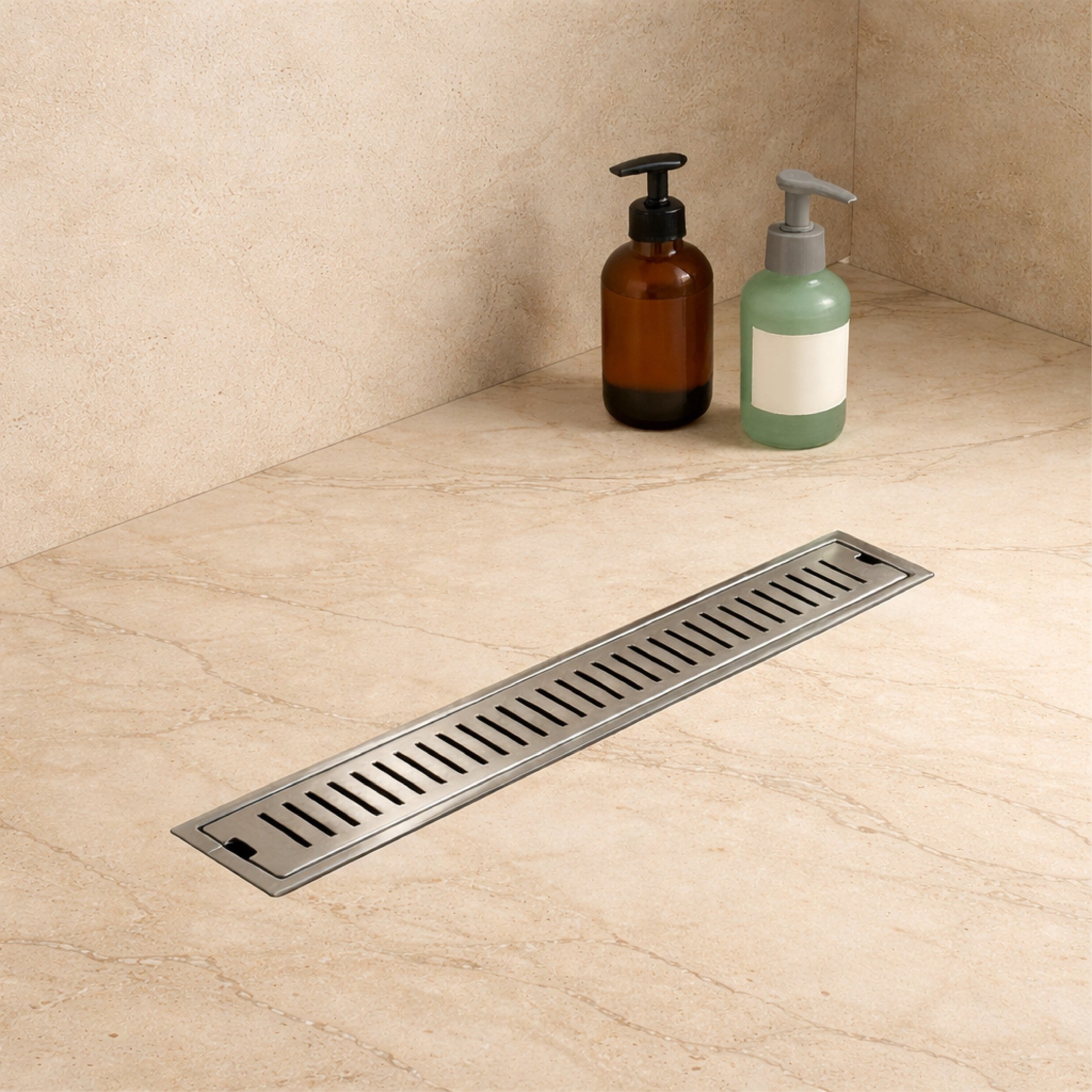 Linea Shower Drain 24x4 Center Outlet | SS304 Channel Drain – BathStory