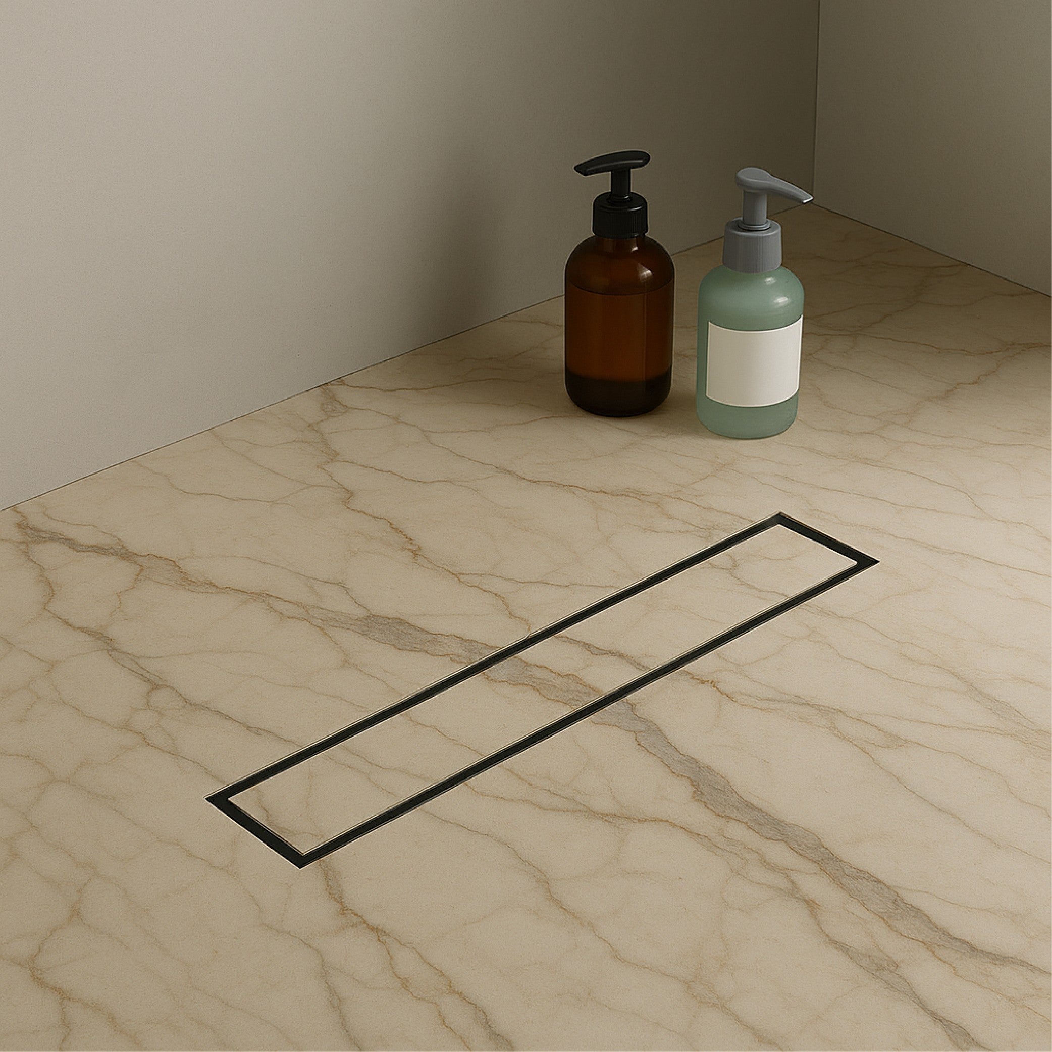 BathStory Tile Insert Shower Drain 18×4 (Side Hole) | Invisible Tile Finish